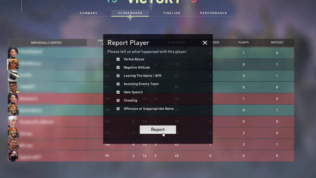 How To Report In Valorant